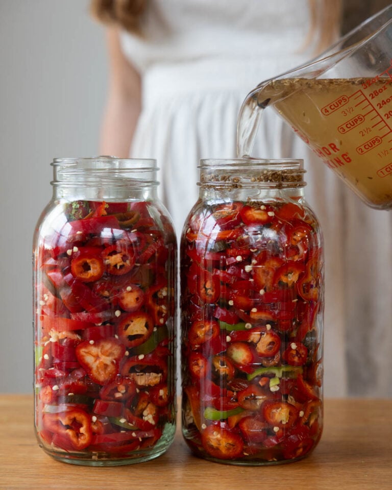 Fermented Peppers with Garlic and Lime - The Seasonal Homestead